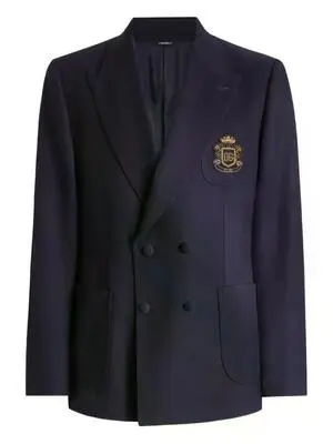Dolce & Gabbana Double-breasted Crest-appliqué Blazer