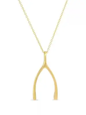 JENNIFER MEYER Large Wishbone Pendant Necklace - Gold