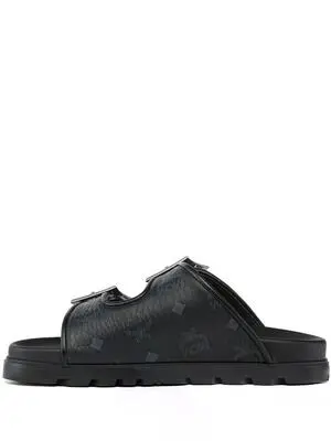 Mcm Buckle-detail Flat Sandals