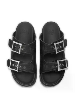 Mcm Buckle-detail Flat Sandals
