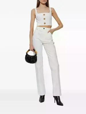 Balmain Button Square-neck Top