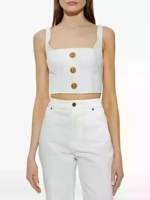 Balmain Button Square-neck Top