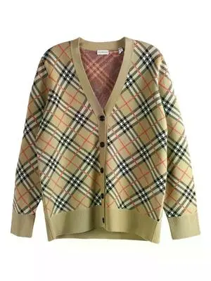 Burberry Check-pattern Cardigan - Neutrals