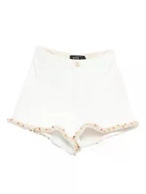 PatBO Embellished Trim Shorts - White