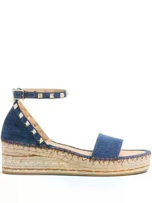Valentino Garavani Rockstud Denim Espadrilles