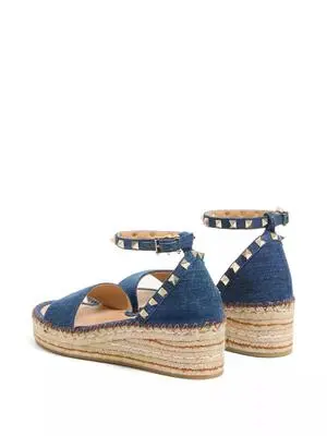 Valentino Garavani Rockstud Denim Espadrilles