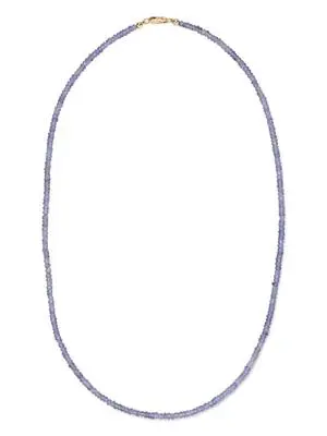LIZZIE FORTUNATO Tanzanite Beaded Necklace - Gold