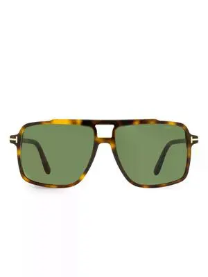 TOM FORD Rectangular Pilot Sunglasses - Brown
