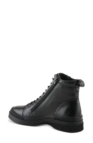 SPRING STEP SHOES Leather Combat Boots - Black