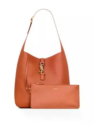 Saint Laurent Large Le 5 À 7 Buckle Leather Shoulder Bag - Orange