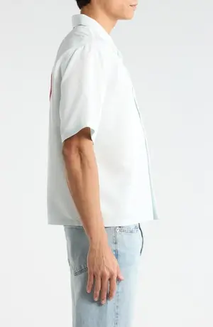 PACSUN Ribbon Short Sleeve Button-up Shirt