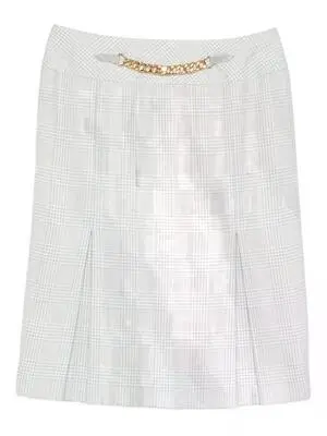 Celine Wool Checked Pleated Skirt