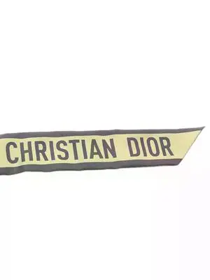Dior 1990-2020 Printed Mitzah Silk Scarf Scarves - Black