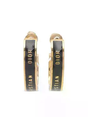 Dior 2010s Night Code Hoop Earrings - Gold