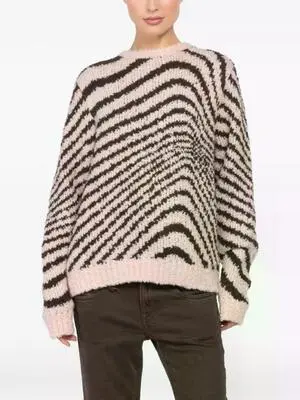 THE ELDER STATESMAN Zebra-print Sweater