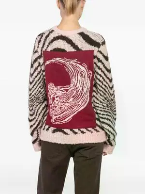 THE ELDER STATESMAN Zebra-print Sweater