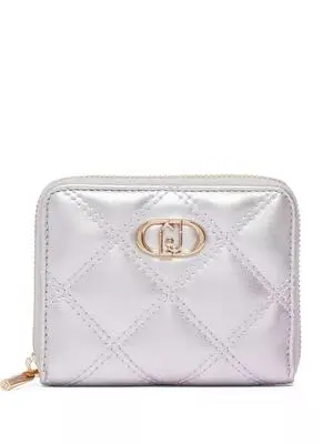 Liu Jo Monogram-plaque Quilted Wallet - Silver