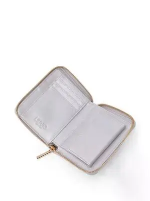 Liu Jo Monogram-plaque Quilted Wallet - Silver