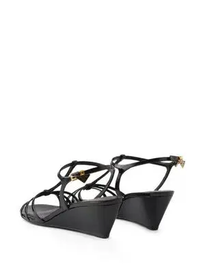 Prada Leather Wedge Sandals
