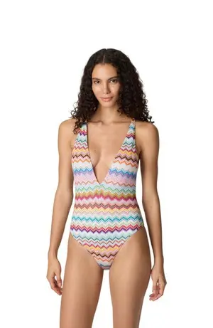 Missoni Lamé Viscose One-piece Swimsuit - Multicoloured