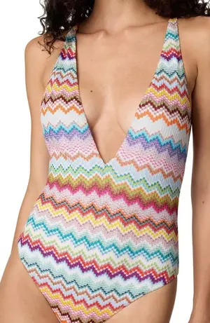 Missoni Lamé Viscose One-piece Swimsuit - Multicoloured