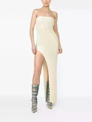 AYA MUSE Strapless Split Maxi Dress