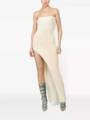 AYA MUSE Strapless Split Maxi Dress