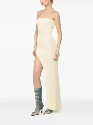 AYA MUSE Strapless Split Maxi Dress