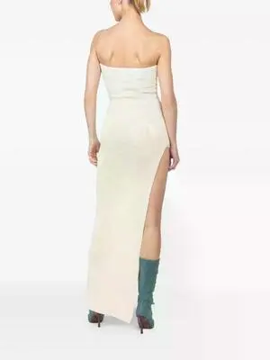 AYA MUSE Strapless Split Maxi Dress