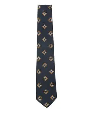 BIGI Diamond-pattern Neck Tie - Blue