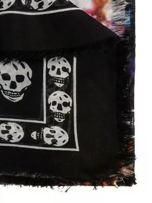 Alexander McQueen Skull-pattern Fringed Scarf