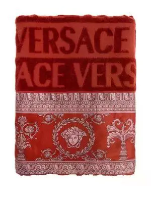 Versace Logo-detail Medusa Bath Towel - Red