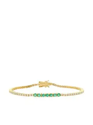JENNIFER MEYER Diamond And Emerald Tennis Bracelet - Gold