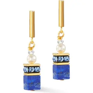 COEUR DE LION Geocube Precious Fusion Pearl Earrings - Blue