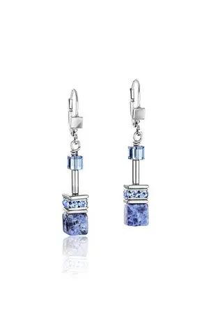 COEUR DE LION Geocube® Earrings - Sodalite & Haematite Blue