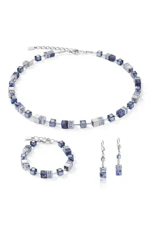 COEUR DE LION Geocube® Earrings - Sodalite & Haematite Blue