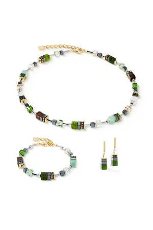 COEUR DE LION Geocube Precious Motion Earrings - Forest Light