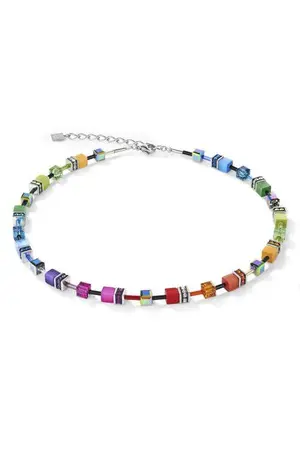 COEUR DE LION Geocube Necklace - Rainbow