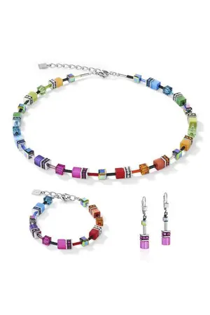 COEUR DE LION Geocube Necklace - Rainbow
