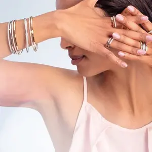 COEUR DE LION Eternal Unity Crystal Bangle - Silver