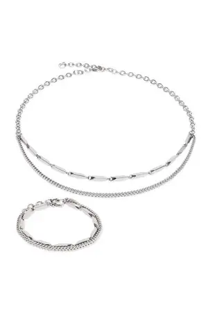 COEUR DE LION Twisted Layers Necklace - Silver