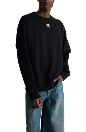 Balmain Cotton Sweatshirt With Pb Embroidery