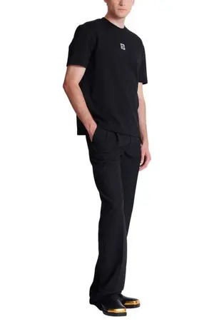 Balmain T-shirt With Embroidered Logo - Black