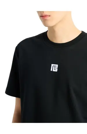 Balmain T-shirt With Embroidered Logo - Black