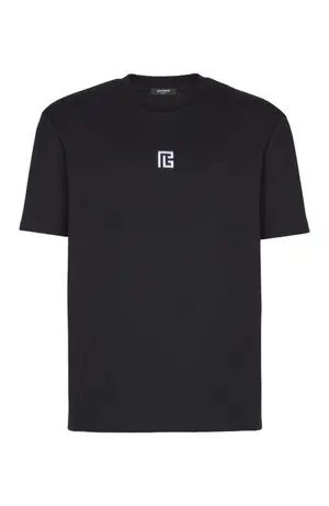 Balmain T-shirt With Embroidered Logo - Black