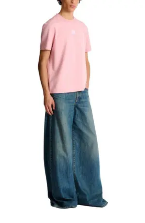 Balmain T-shirt With Embroidered Logo Pink