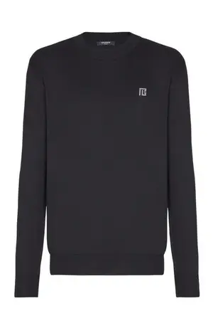 Balmain Fine Silk And Cotton Jumper - Black