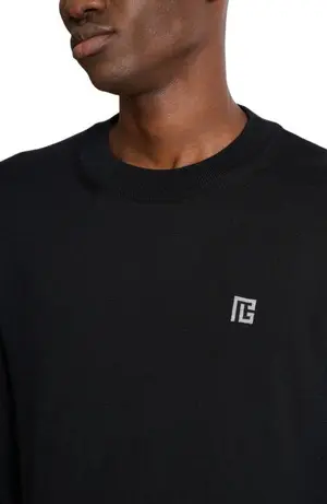 Balmain Fine Silk And Cotton Jumper - Black