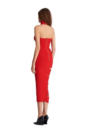 Balmain Long Knit Cut-out Skirt