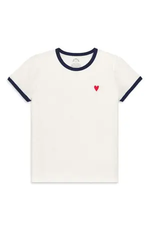PRIMARY Embroidered Heart Ringer Tee